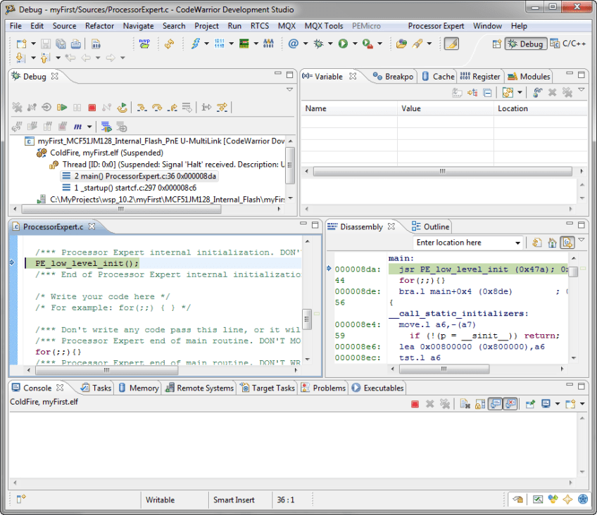 Debug Perspective | MCU on Eclipse