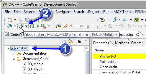 Start Debugging | MCU on Eclipse