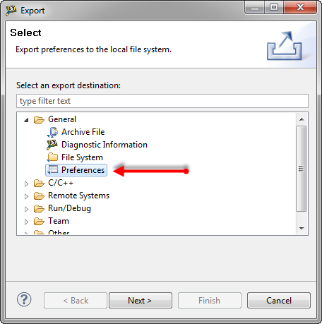 Copy my workspace settings | MCU on Eclipse