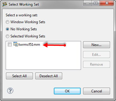 MQX Eclipse Working Sets | MCU on Eclipse
