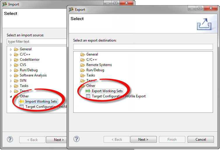 MQX Eclipse Working Sets | MCU on Eclipse