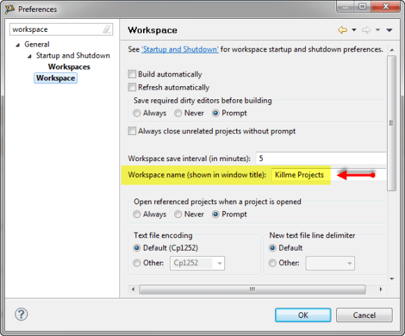 Show Workspace Location in the Title Bar | MCU on Eclipse