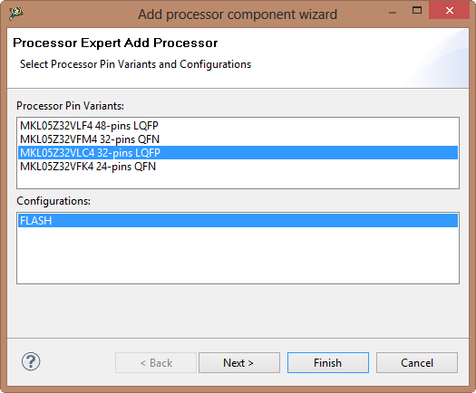 Switching Processor Package in Processor Expert | MCU on Eclipse