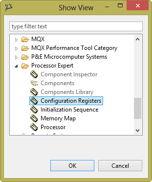 Processor Expert Configuration Registers View | MCU on Eclipse