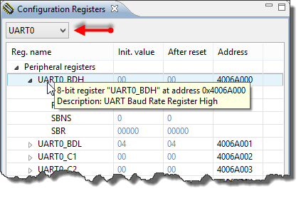 Processor Expert Configuration Registers View | MCU on Eclipse