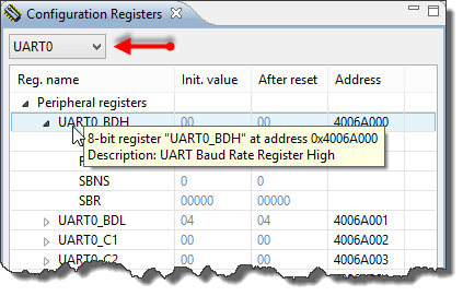 Processor Expert Configuration Registers View | MCU on Eclipse