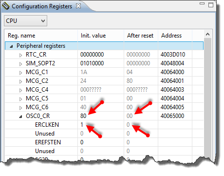Processor Expert Configuration Registers View | MCU on Eclipse