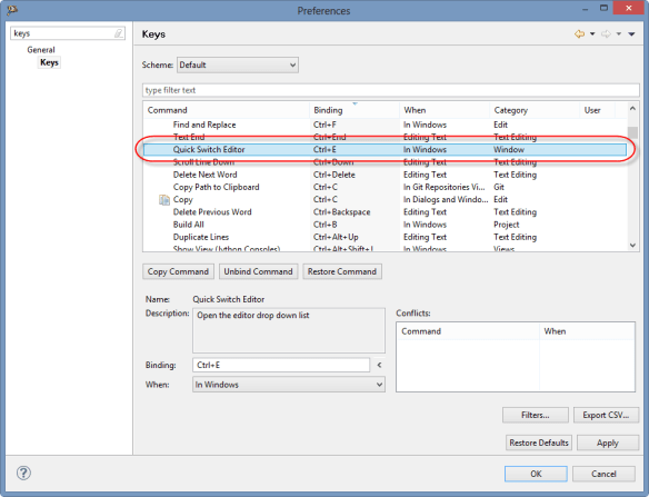 Quick Switch Editor in Eclipse | MCU on Eclipse