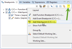 C/C++ Watchpoints with Eclipse Kepler | MCU on Eclipse