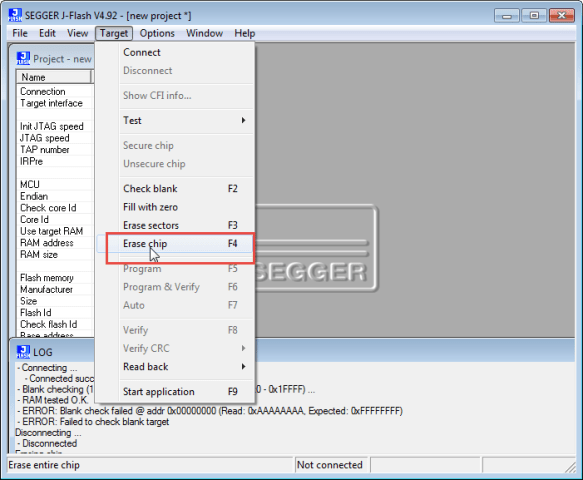 Tutorial: How to Erase the FLASH with the GNU GDB debugger | MCU on Eclipse