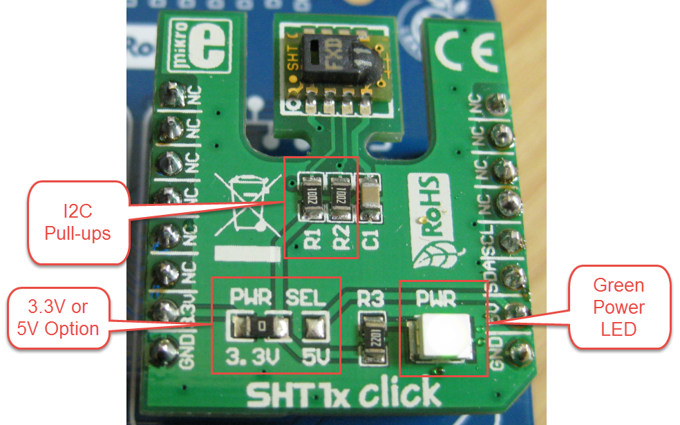 Sensirion SHT11 Temperature and Humidity Sensor on a MikroElektronika Click Board | MCU on Eclipse