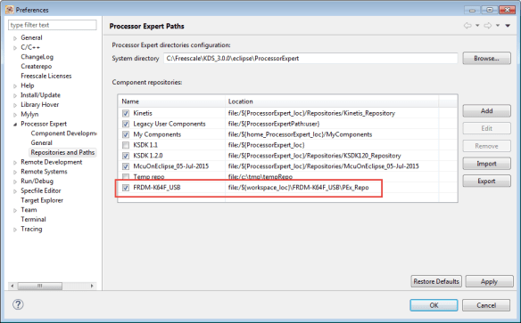 Processor Expert Component Repositories | MCU on Eclipse
