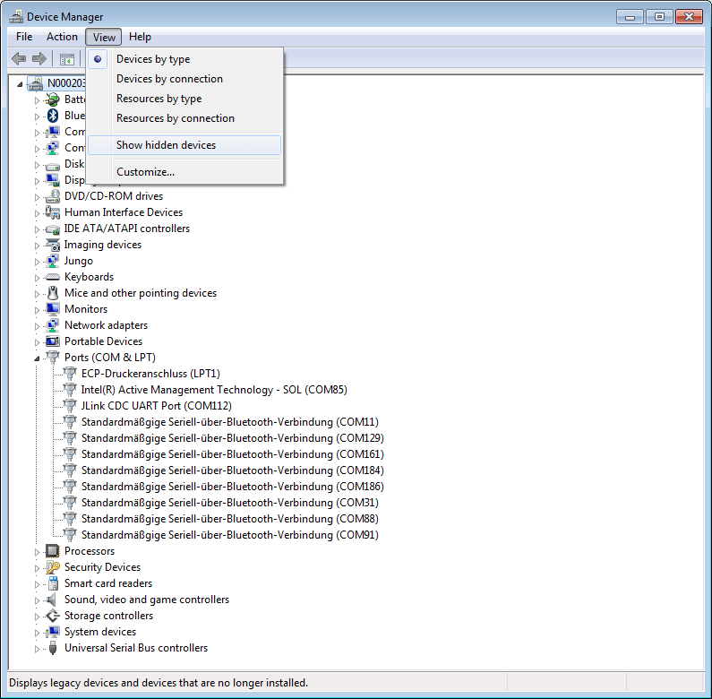 Show Hidden Devices | MCU on Eclipse
