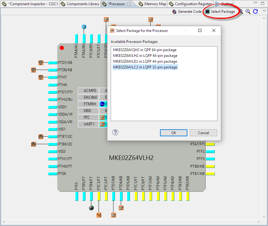 Switching the Microcontroller Package, Device and Family | MCU on Eclipse