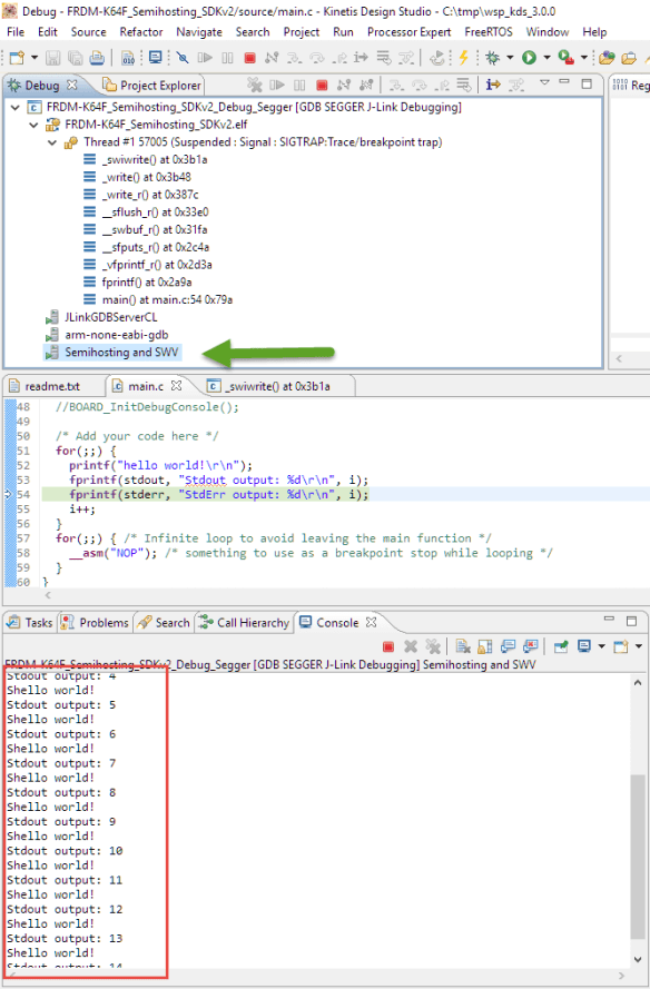 Semihosting (again!) with NXP Kinetis SDK V2.0 | MCU on Eclipse
