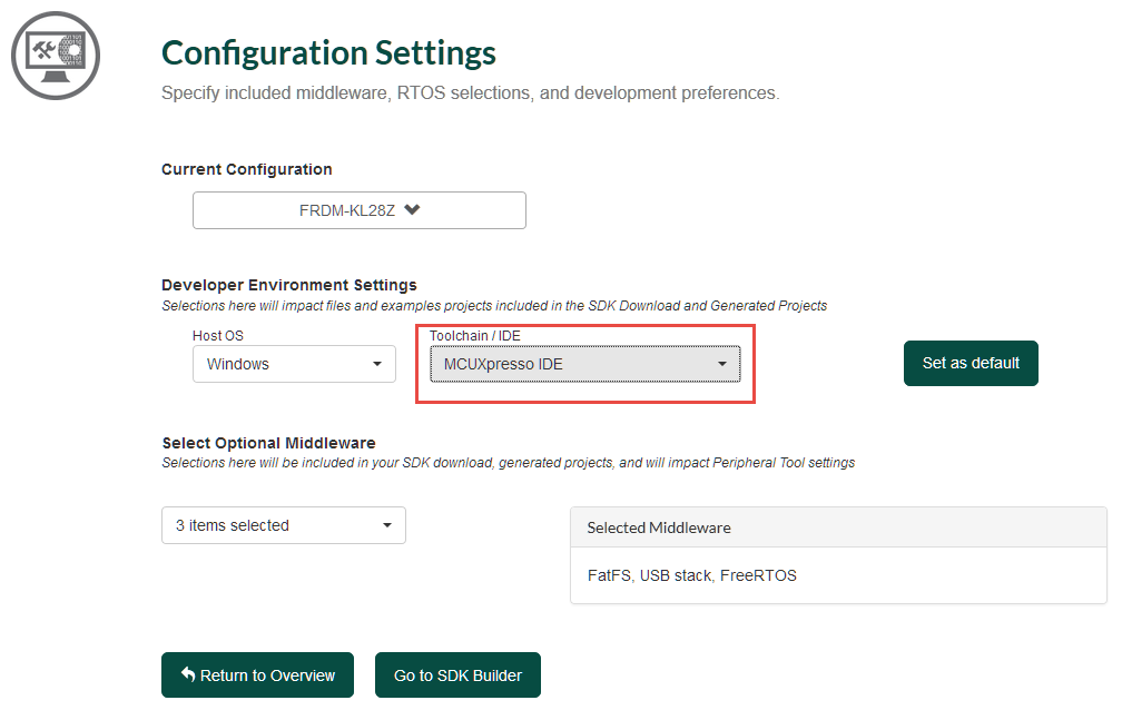 MCUXpresso Configuration Setting | MCU on Eclipse