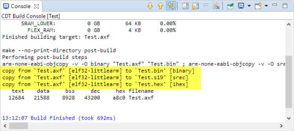 MCUXpresso IDE: S-Record, Intel Hex and Binary Files | MCU on Eclipse