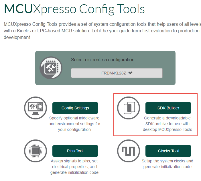 SDK Builder | MCU on Eclipse