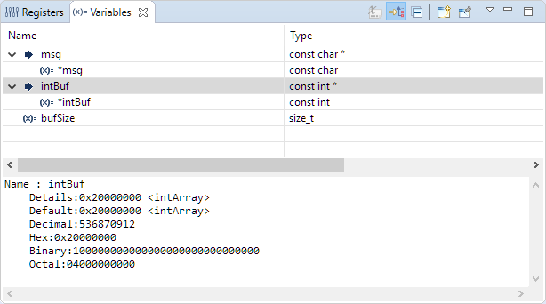 Eclipse Debugging with Pointers and Arrays | MCU on Eclipse