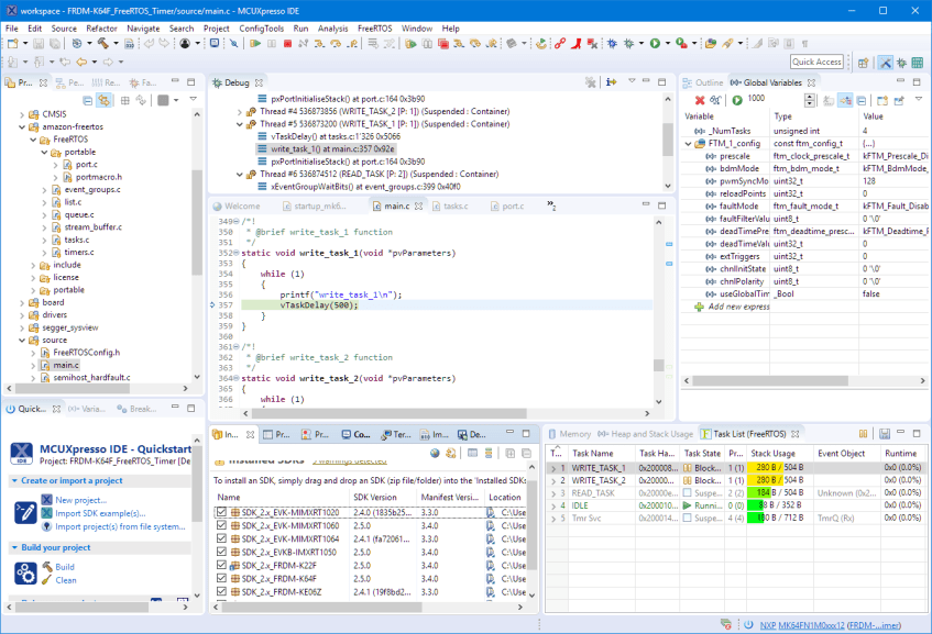 Develop Perspective | MCU on Eclipse
