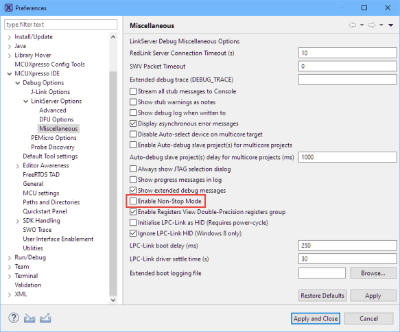 Enable Default Freertos Debugging For Linkserver Debug Connections