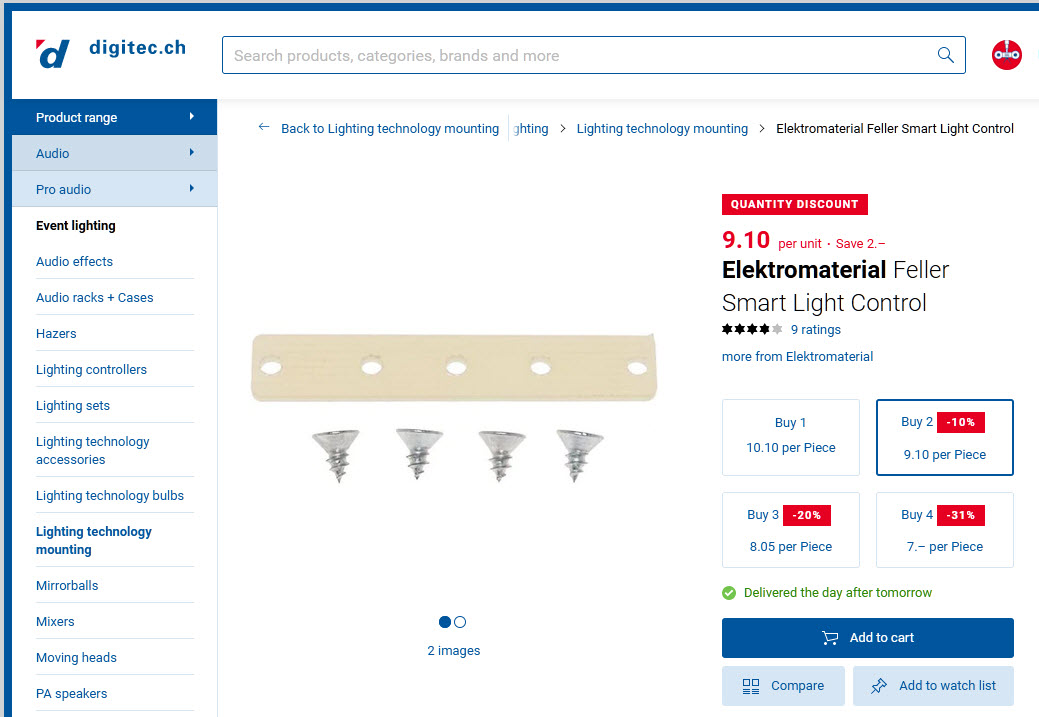 3D Printed Mounting Bridge for Feller Smart Light Control for Philips Hue | MCU on Eclipse