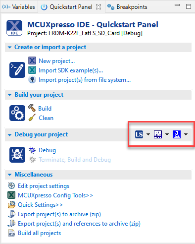 probe-icons-in-quickstart-panel | MCU on Eclipse