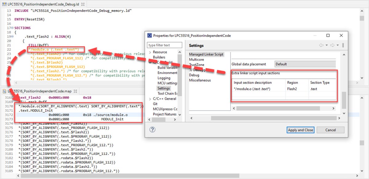 Placing Code in Sections with managed GNU Linker Scripts | MCU on Eclipse