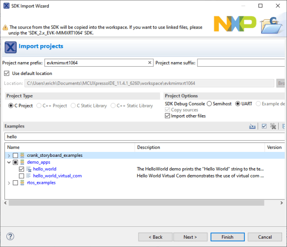 Importing Hello World Project Mcu On Eclipse
