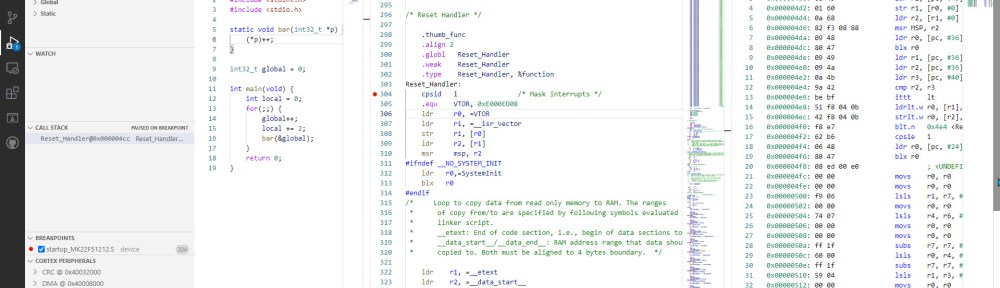 Visual Studio Code for C/C++ with ARM Cortex-M: Part 10 – Assembly Stepping | MCU on Eclipse