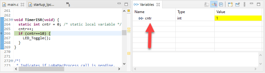 static-local-variable | MCU on Eclipse