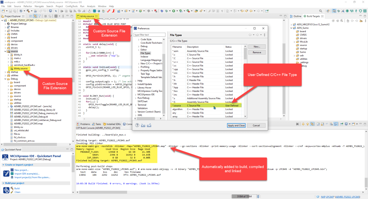 Using Custom Source File Extensions with Eclipse CDT Gnu Make Builder Projects | MCU on Eclipse