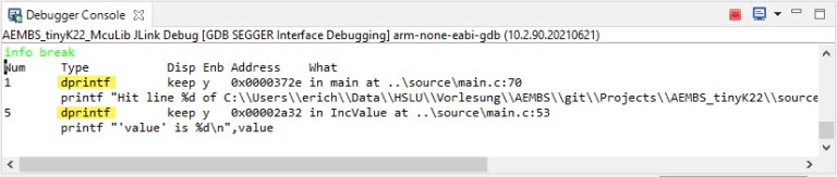 Debugging with Dynamic Printf Breakpoints | MCU on Eclipse
