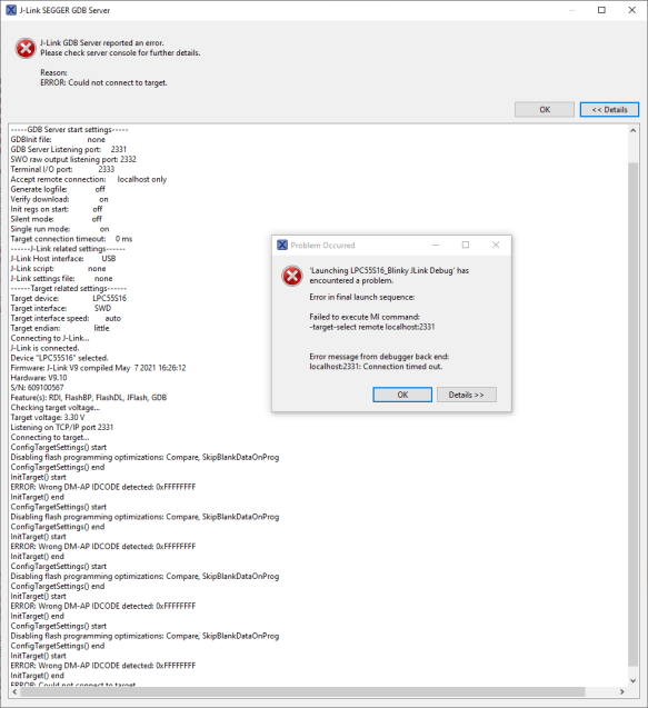 connection-error-message | MCU on Eclipse