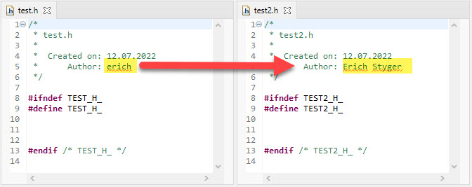 Custom ${user} with C/C++ Code Templates | MCU on Eclipse