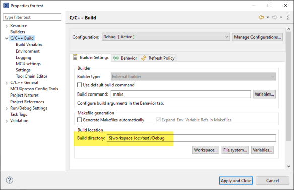 Ide Custom C C Local Build Environment Mcu On Eclipse