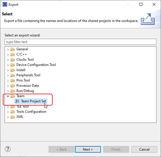 Eclipse Workspace Sharing: Team Project Set Export and Import | MCU on Eclipse